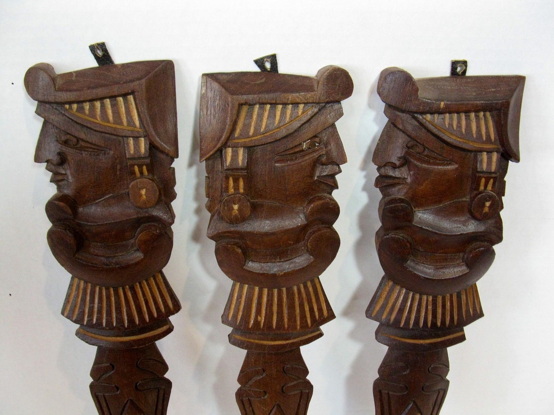 MCM Large Fork, Knife and Spoon Set- Wall Art- Wood Carved- 16" Tall ...