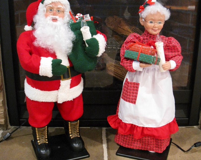 LARGE 25" Animated Santa and Mrs. Claus -SET of 2 -holiday Creations ...