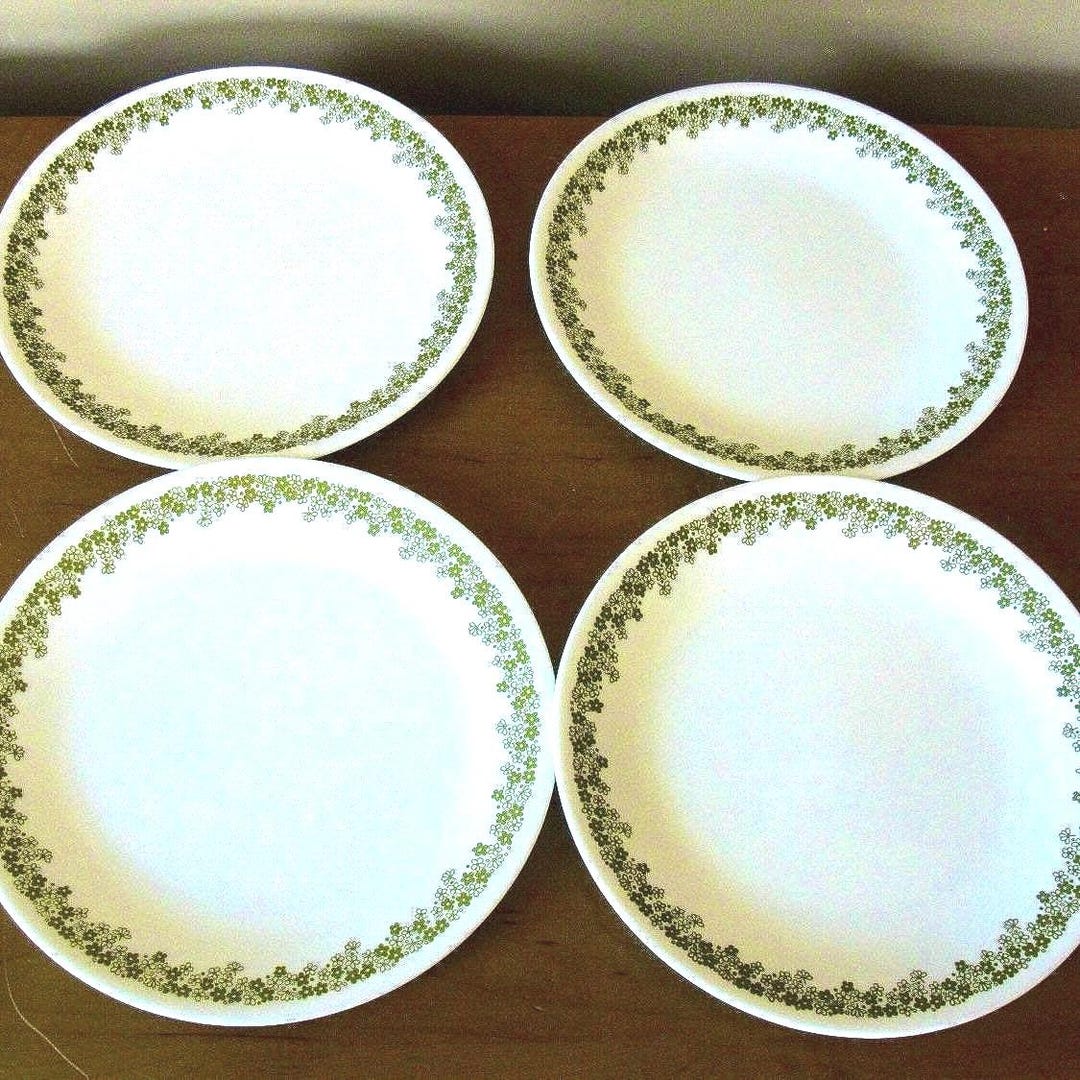 NICE SET of 4 -corelle Crazy Daisy LUNCHEON Plates- Spring Blossom- 8 1 ...