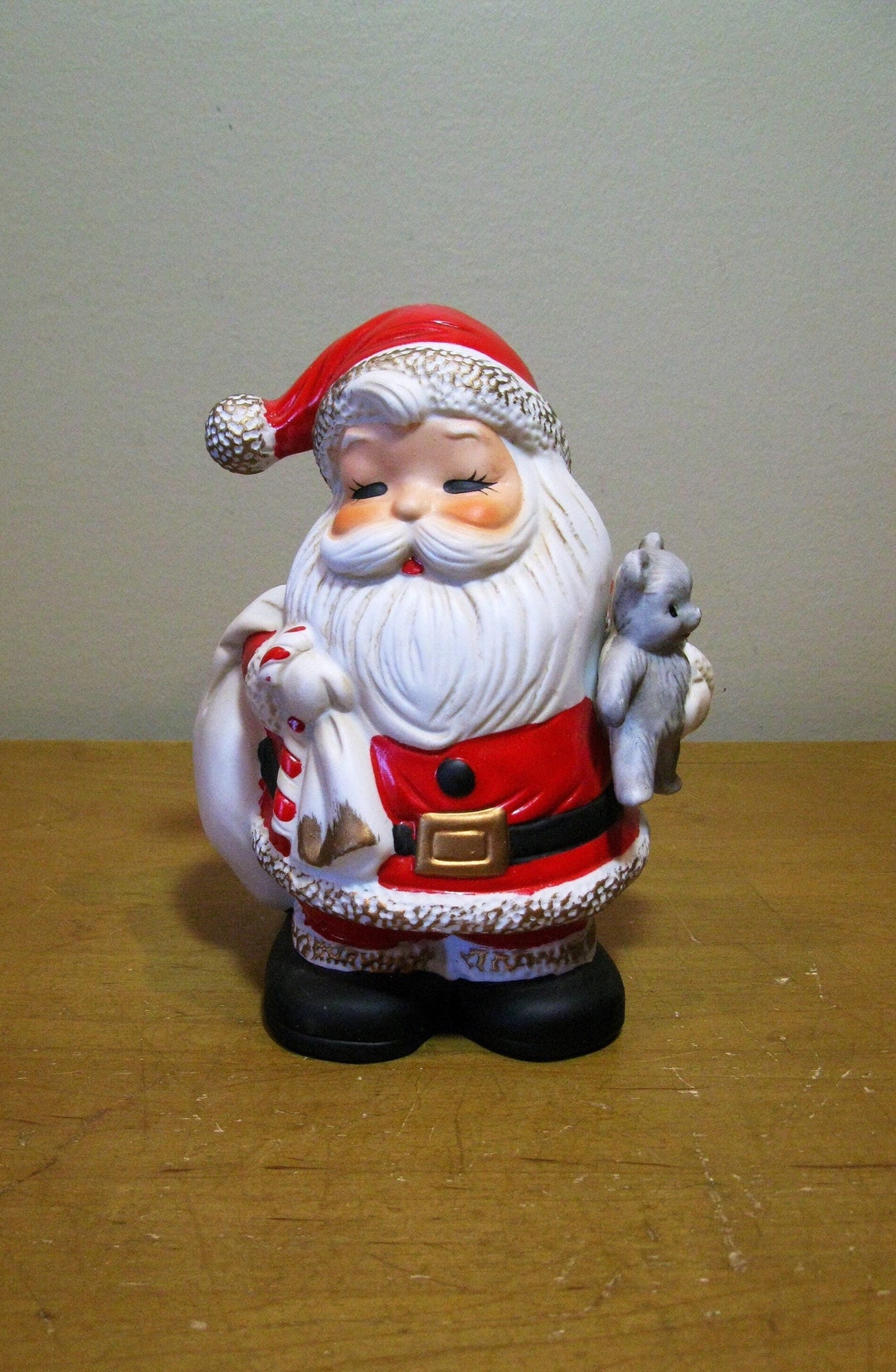 NOS Homco Santa Claus BANK With Stopper 6 H Santa Figurine ceramic Coin ...