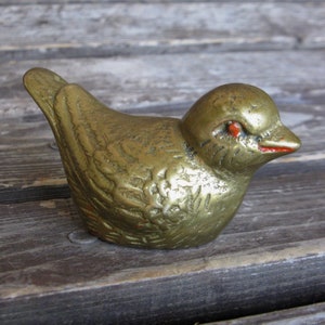 Brass SONGBIRD /finch /chickadee Figurine -statue -2" High -window Sill ...
