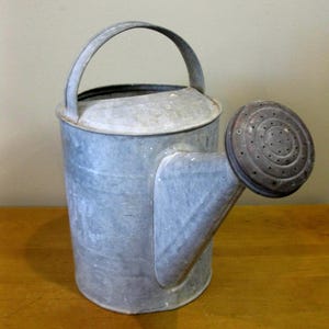 RARE Oblong Galvanized Metal Watering Can- Watering Pail- Garden Pail ...