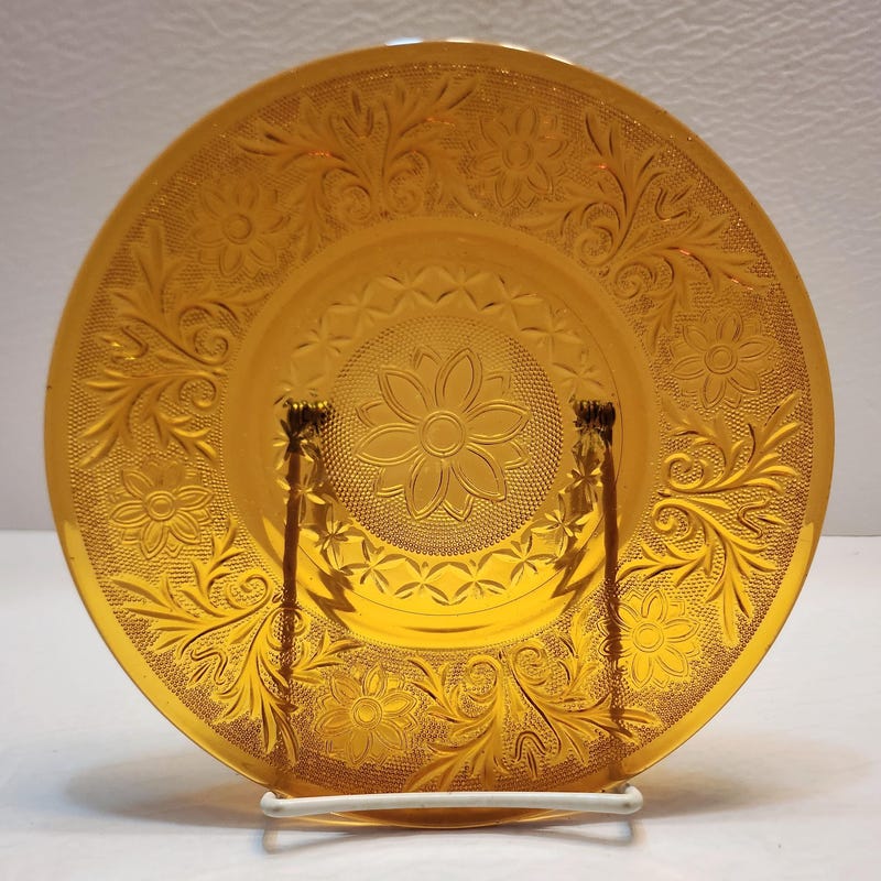 Amber Glass Plates - Etsy