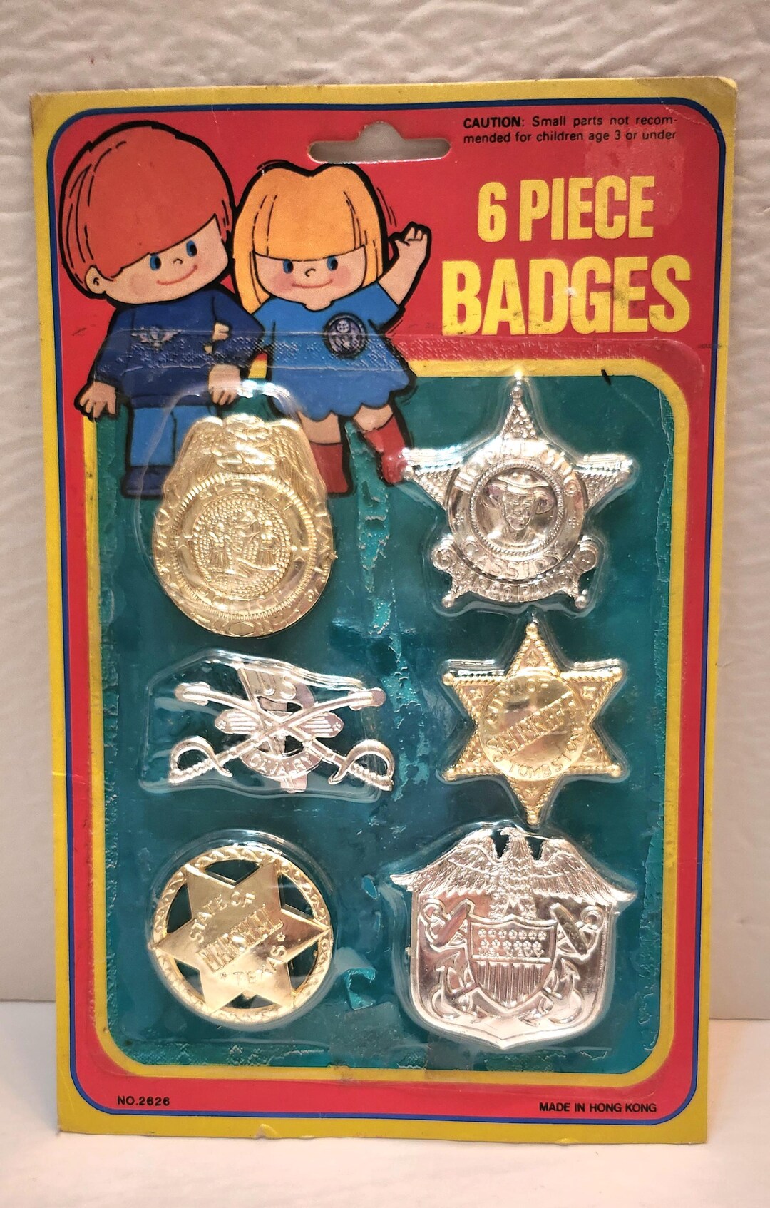 Six Piece Toy Badges Still in Cardboard Display, 1960's-1970's--#30457 ...