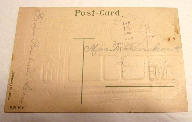 Vintage Easter Postcard - Anthropomorphic - Easter Greetings Postcard ...