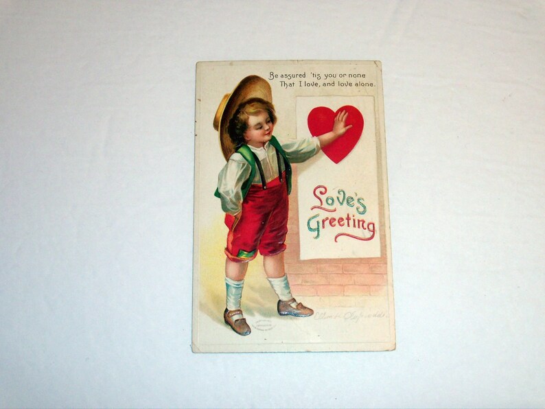 Postcard Love's Greeting Postcard Vintage Clapsaddle - Etsy