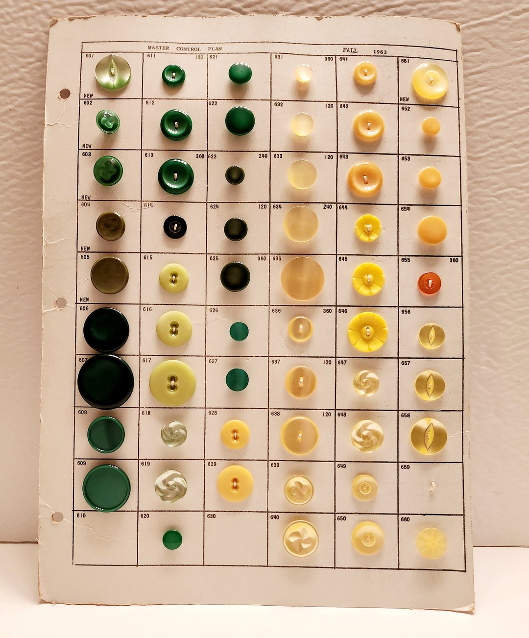 1963 Salesman's Sample Vintage Button Display -- #27694 - Etsy