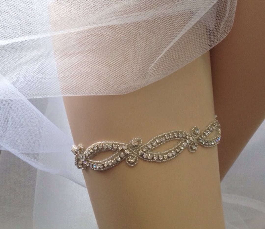 Wedding Garter,bridal Garter, Crystal and Rhinestone Garter - Etsy