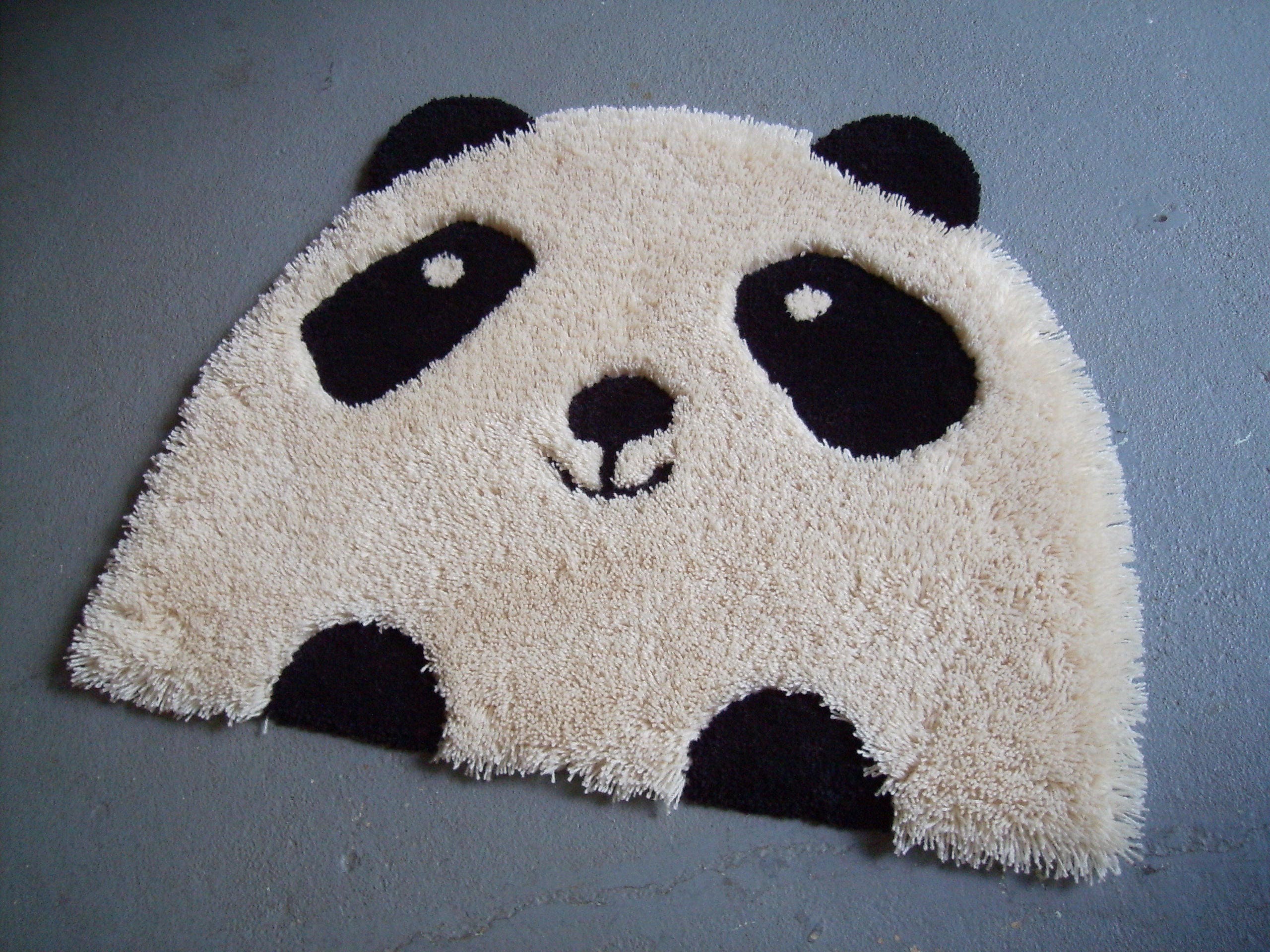 Shaggy Rug for Kids PANDA Hand Tufted Multilevel 100 % Wool | Etsy