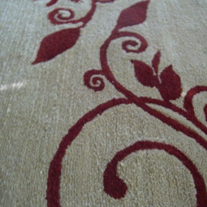 RUG- Elegant Floral Scroll Rug - Etsy