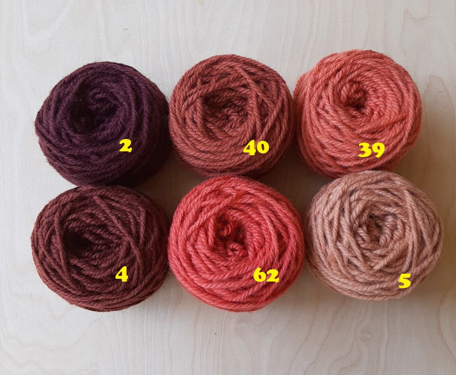 Bonus Buy PEACH 6 Shades of RED Color Wool Rug Yarn Ready - Etsy