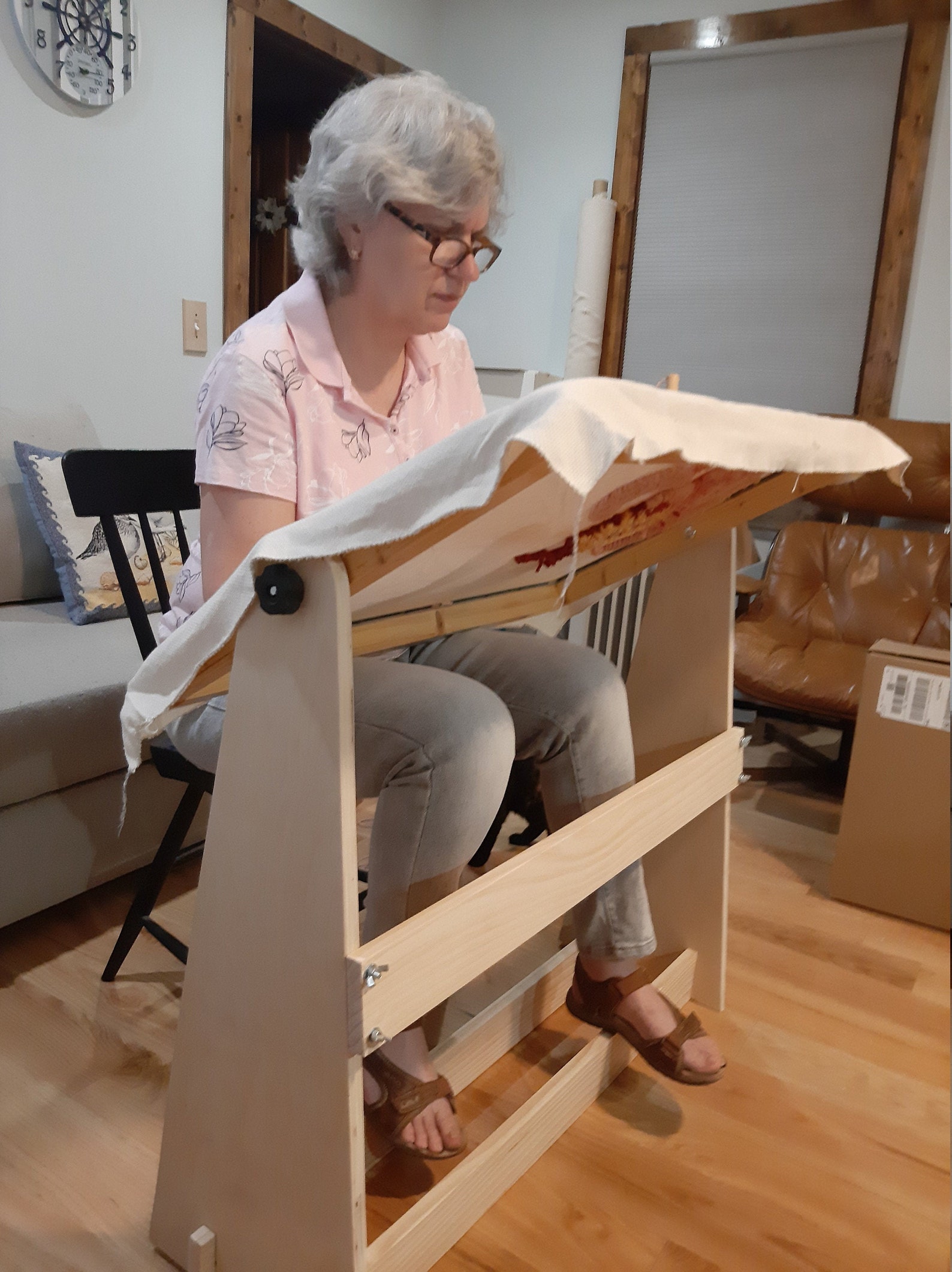 Rug Hooking Punch Needle Wooden Floor Stand With Gripper Strip - Etsy