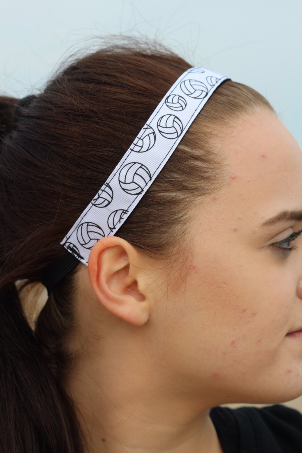 Womens Sport Volleyball Headband Black and White Volleyball | Etsy
