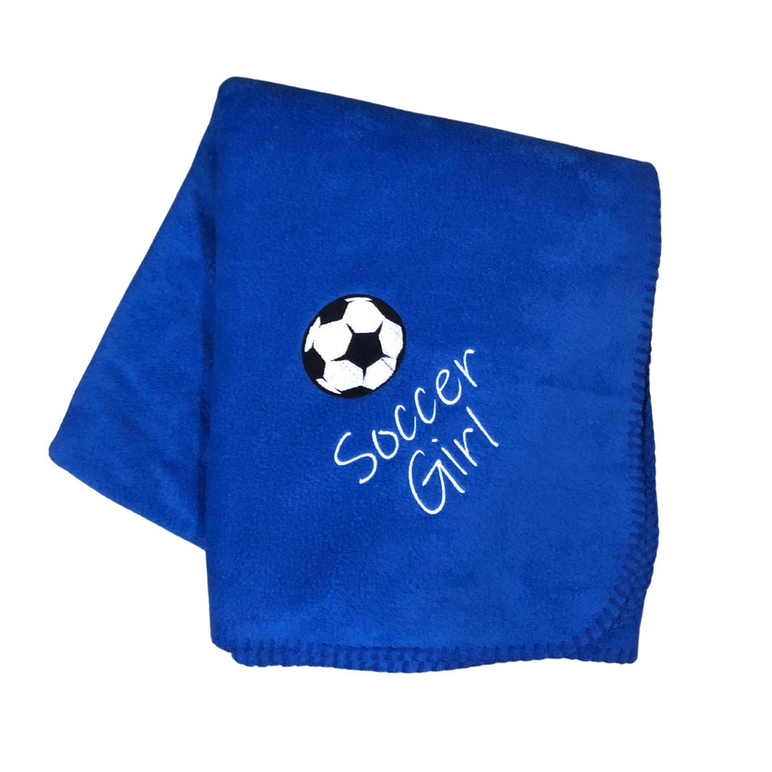 Blanket for Soccer Girl, Choice Color, Girl Soccer Fleece Blanket ...