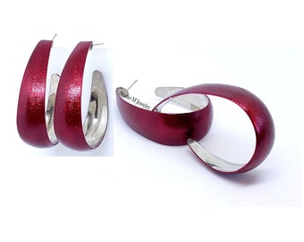 Red Big Hoop Earrings - Etsy