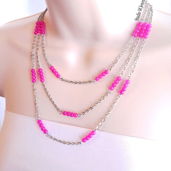 Fuschia Necklace - Etsy