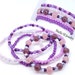 Purple Bead Bracelets, Light and Dark Purple Bracelets, 5 Loose ...
