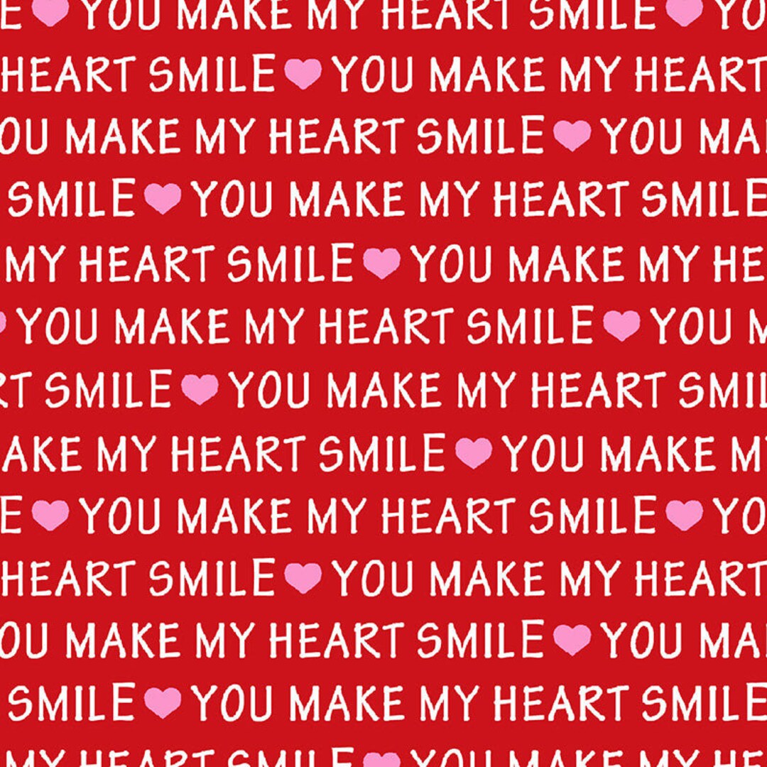 Red You Make My Heart Smile Vintage Valentine Michael Miller - Etsy