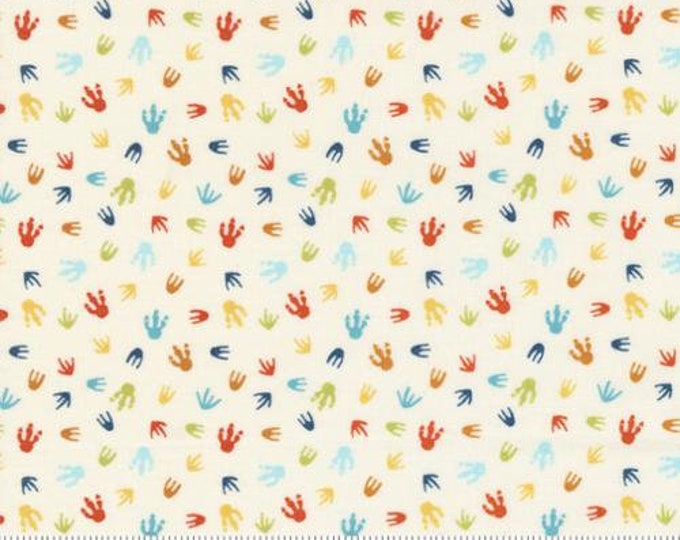 Footprints Bone - Stomp Stomp Roar - Stacy Lest Hsu - Moda Fabrics - Etsy