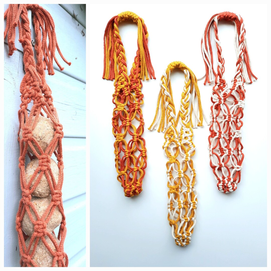 Bird Macrame Fat-balls Feeder, Eco-friendly Pure Cotton Bird Feeder ...