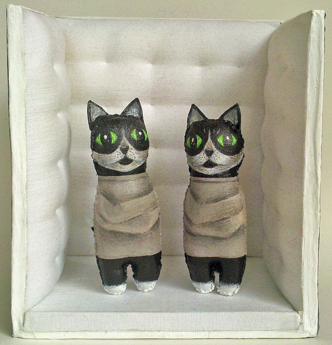 Textile Sculpture, Textile Cat, Cats in Straitjackets in a Padded Cell ...