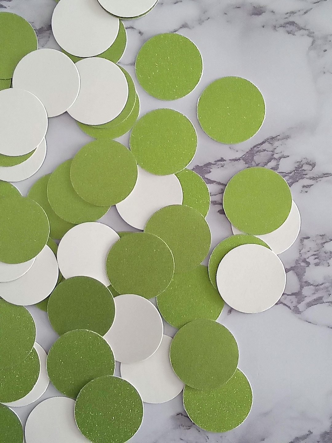 Green Shimmer Circle Confetti~hand Punched Embellishments (100 Pieces ...