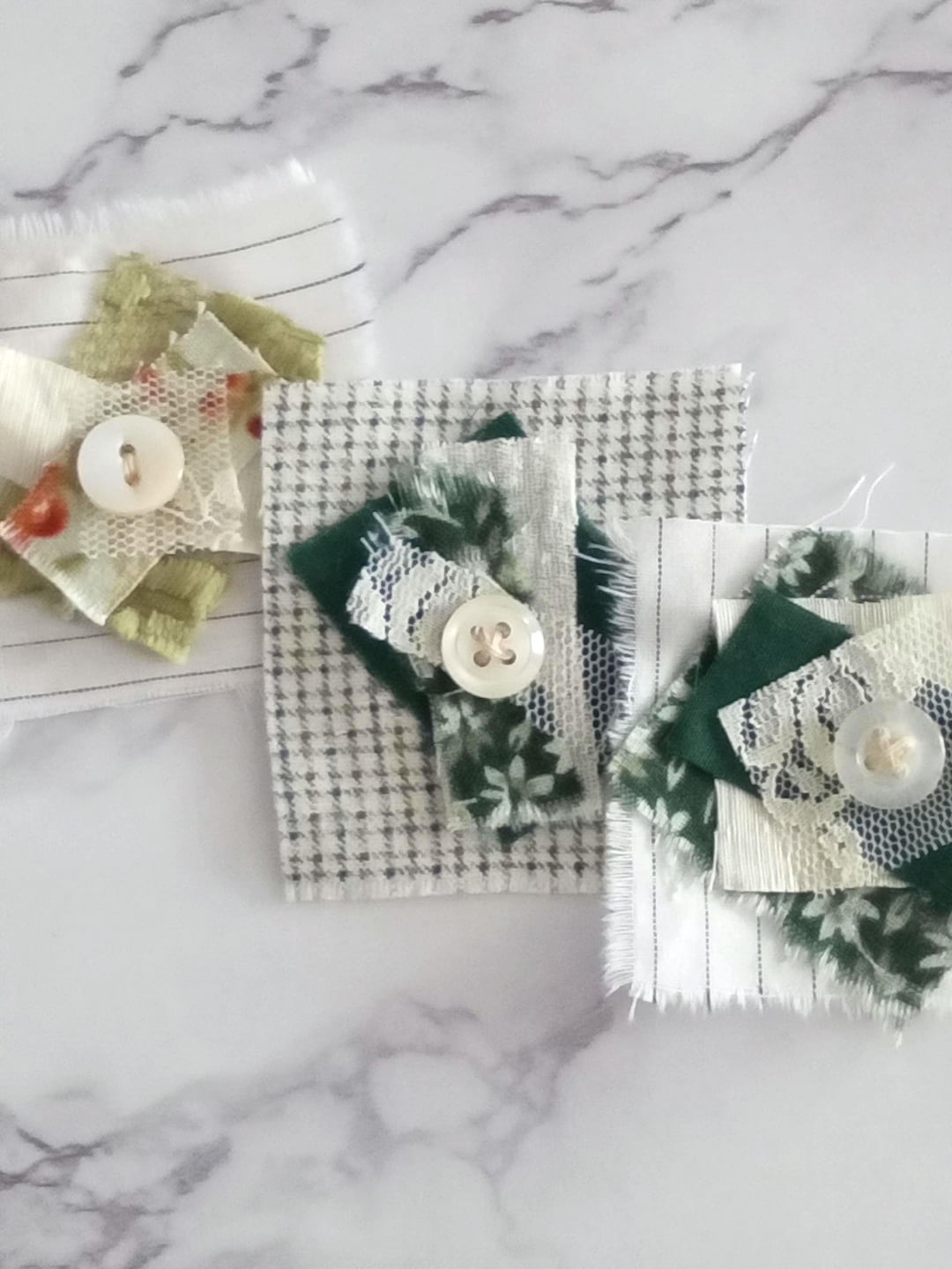 Green Fabric Clusters~snippit Clusters~green Fabric Embellishments ...