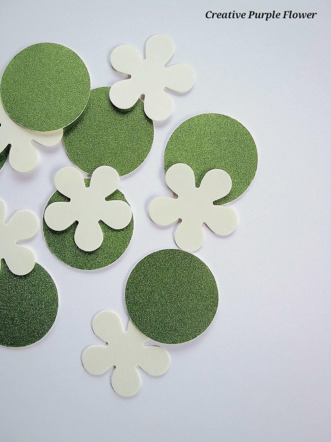 Green and Cream Table Confetti~baby Shower~wedding Table~circle Paper ...