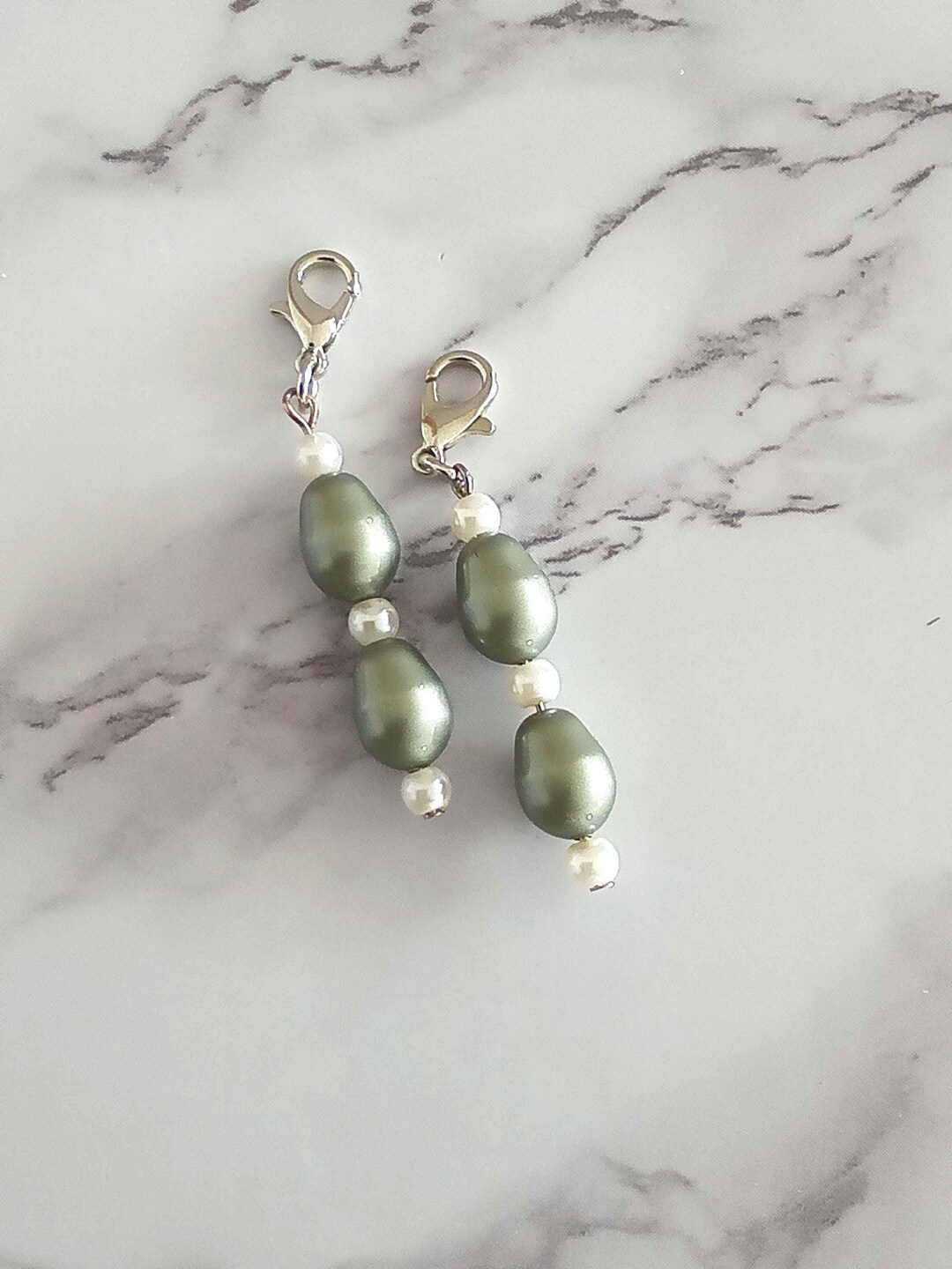 Zipper Pull~sage Bead Keychain~beaded Scissor Fobs~coat Zipper Pull ...