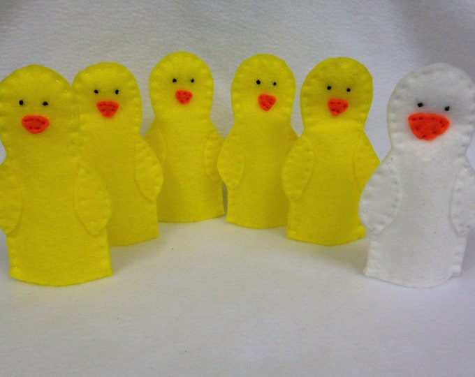 5 Little Ducks plus Mother Duck Finger Puppets - Etsy