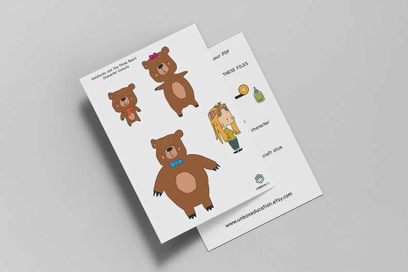 Goldilocks and the Three Bears Character Cut Outs - Printable Sheet ...