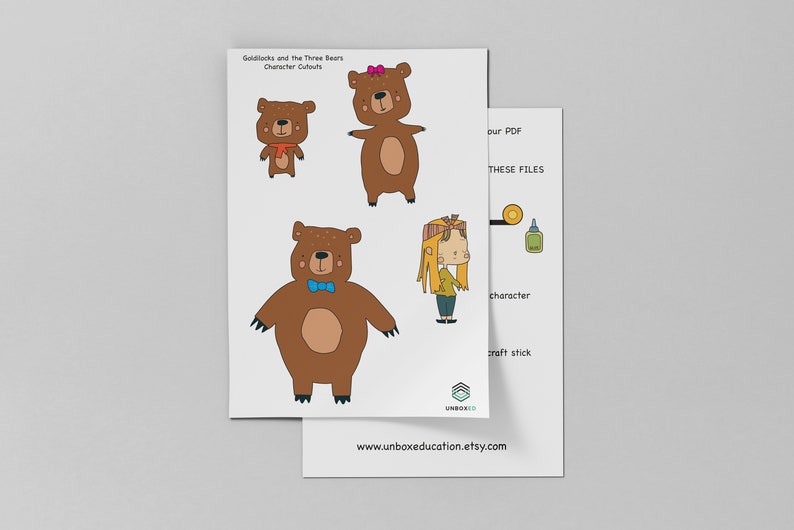 Goldilocks and the Three Bears Character Cut Outs - Printable Sheet ...