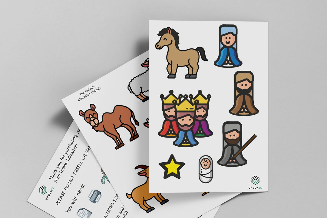 The Christmas Nativity Story Character Cut Outs - Printable Sheet ...