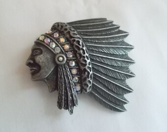 Indian Head Pin | Etsy