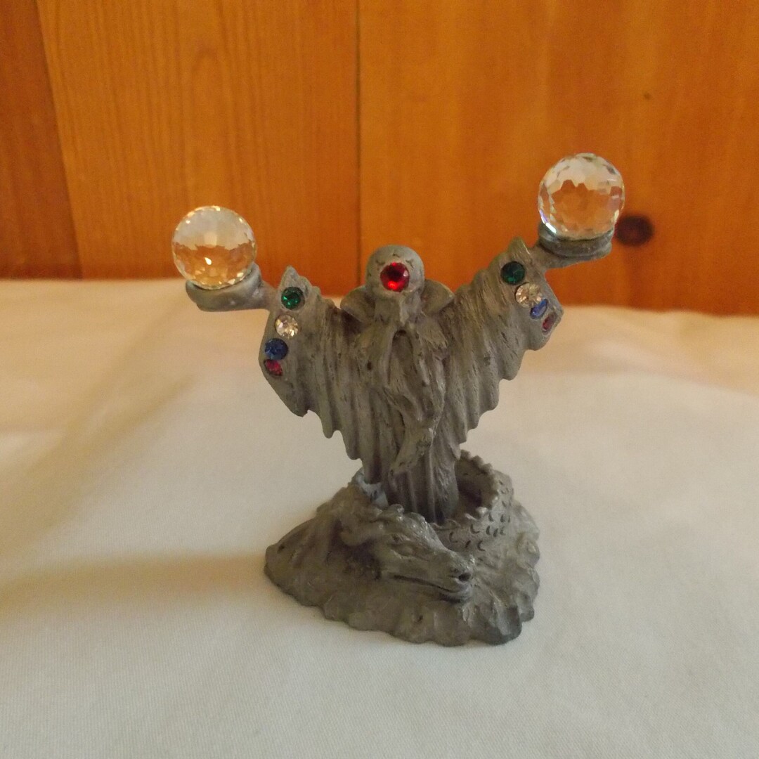 Pewterwizarddragonfigurinejeweled90'sspoontiquesfin - Etsy