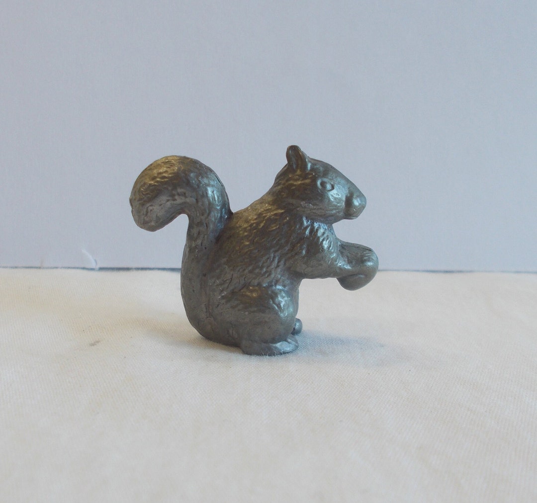 Vintagepewtersquirrelfigurine70'snice Detailmetal Animal ...