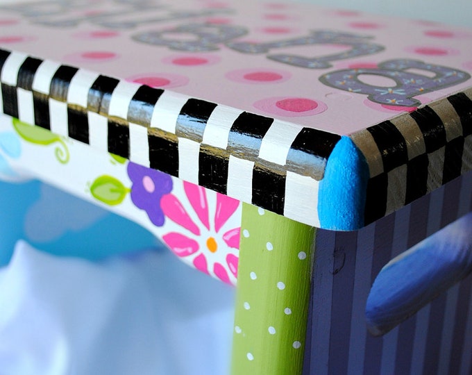 Painted Stool Child's Foot Stool Personalized Stool - Etsy