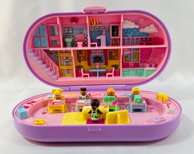 1992 Polly Pocket Stampin School Complete With All Figures and Stamps ...