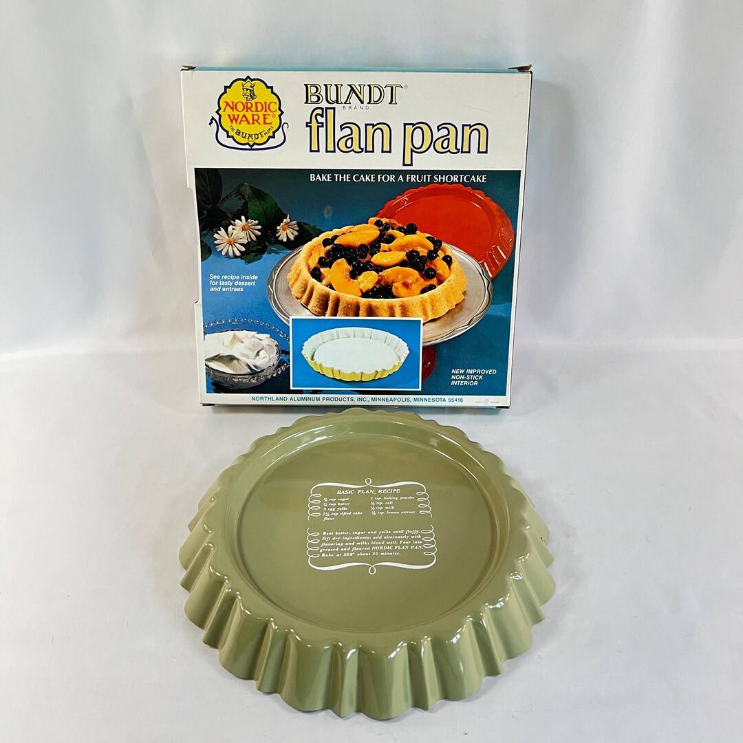 New/vintage Nordic Ware Bundt Flan Pan in Original Box, Avocado Green ...