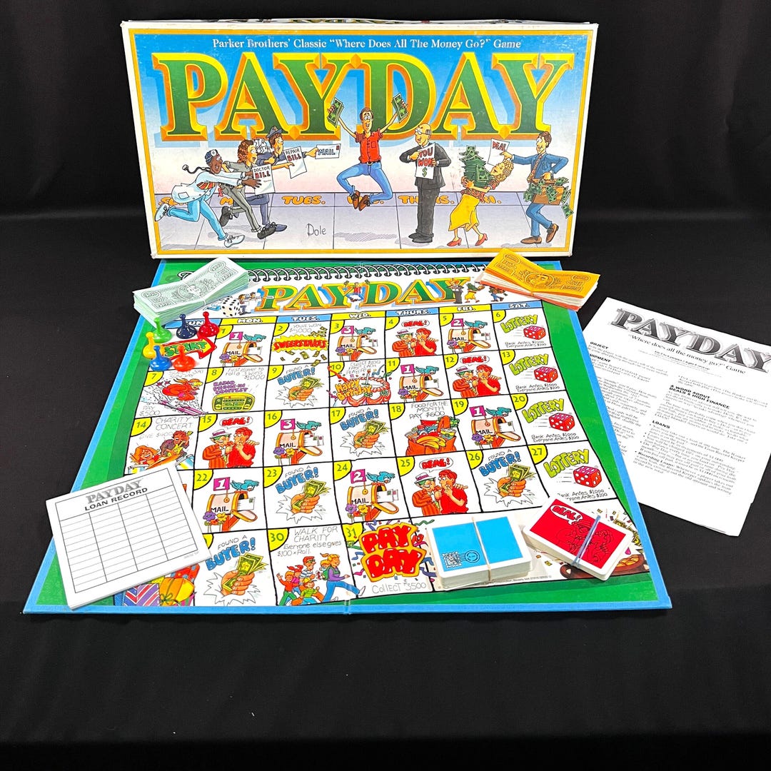 Vintage 1994 Pay Day Board Game, Where Does All the Money Go, Hours of ...
