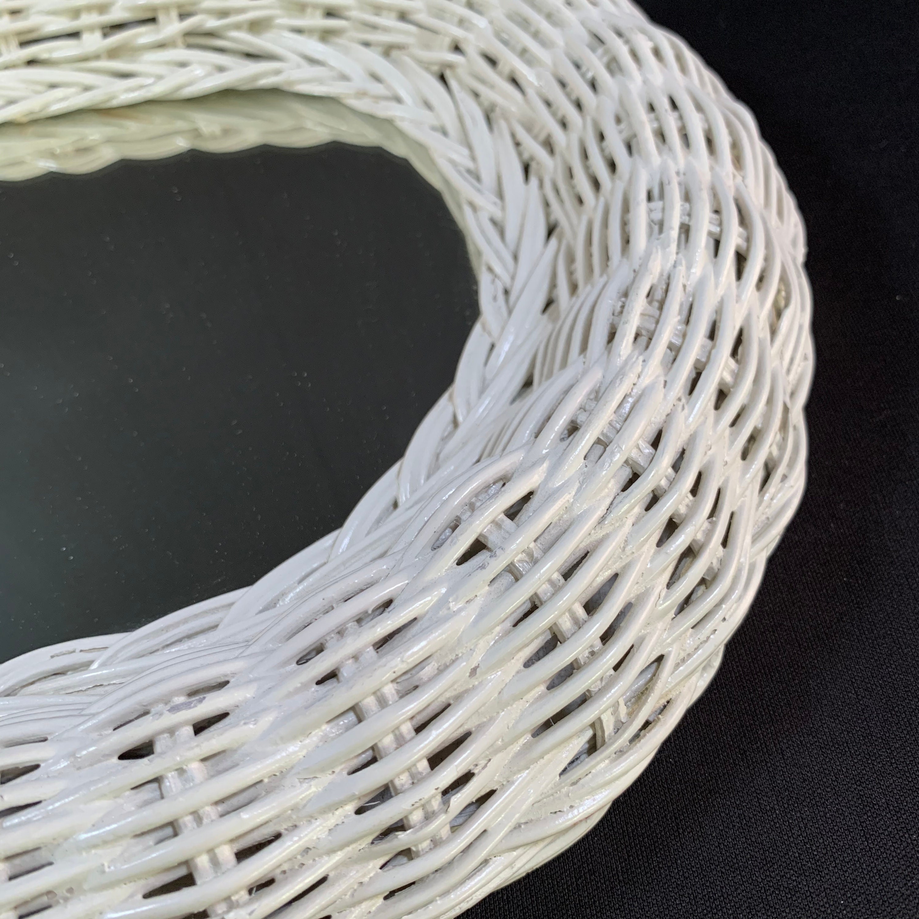 Shabby Chic White Wicker Oval Wall Mirror Wicker Not Plastic | Etsy
