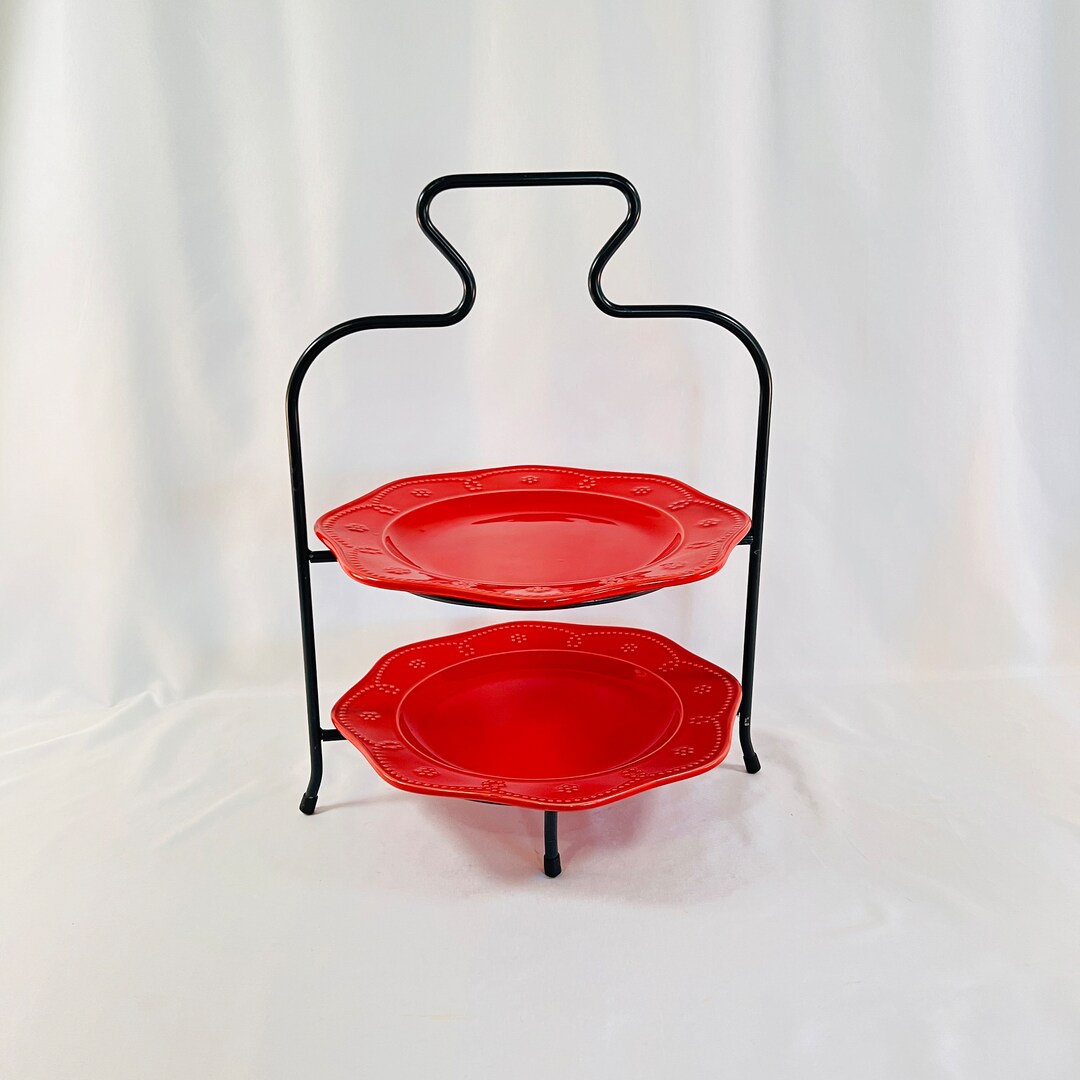 Heavy Metal Plate Stand, Holds 2 Plates, Buffet Style Display Stand ...