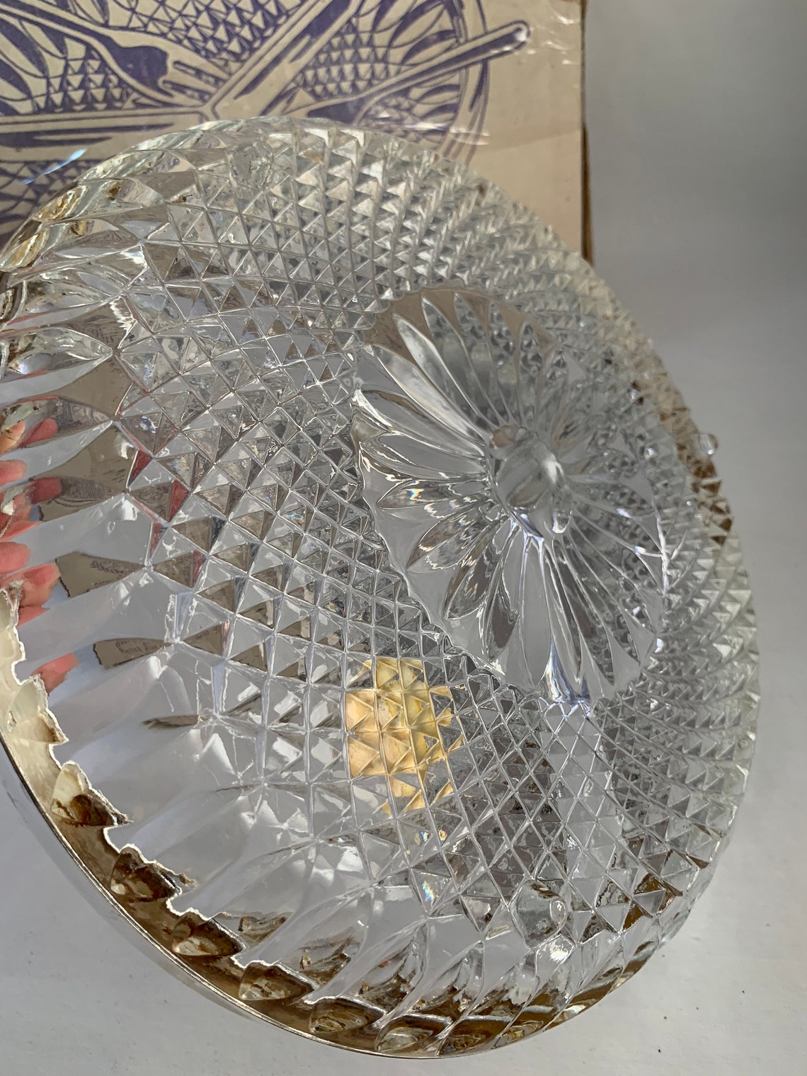 New/vintage Heavy Lead Crystal Divided Relish Tray With Silver | Etsy