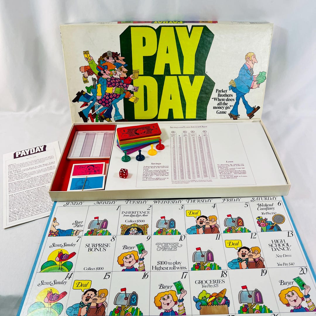 Vintage 1975 Payday Board Game, Complete, Hours of Fun, Retro Game ...
