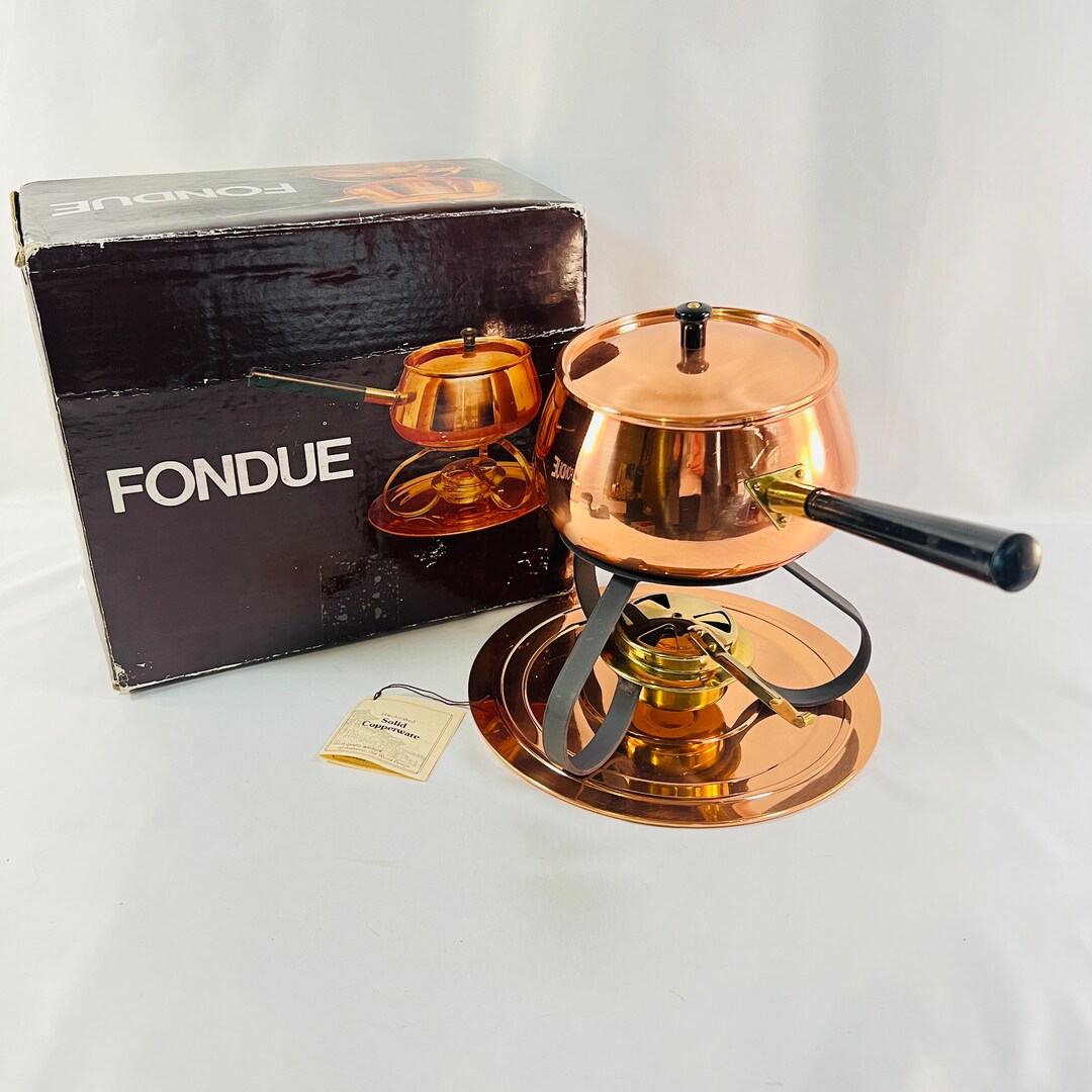 New/vintage 2 Quart Solid Copper, Nickle Lined, Steel Stand, Copper ...