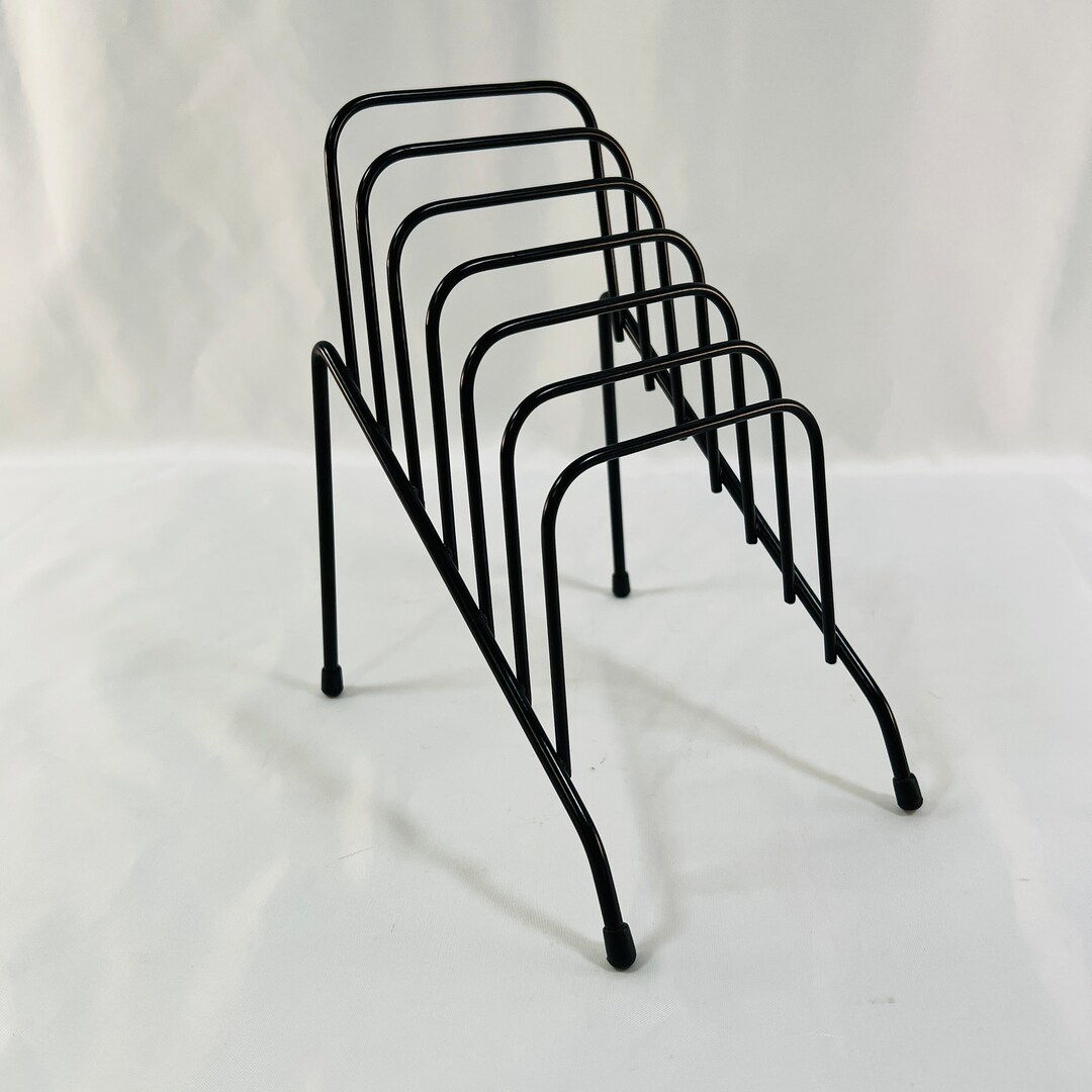 Small Vintage Black Wire Office Desk Top File Organizer With 6 Slots ...
