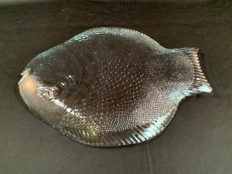 Vintage Pasabahce Glass Fish Design Plate Platter Detailed - Etsy