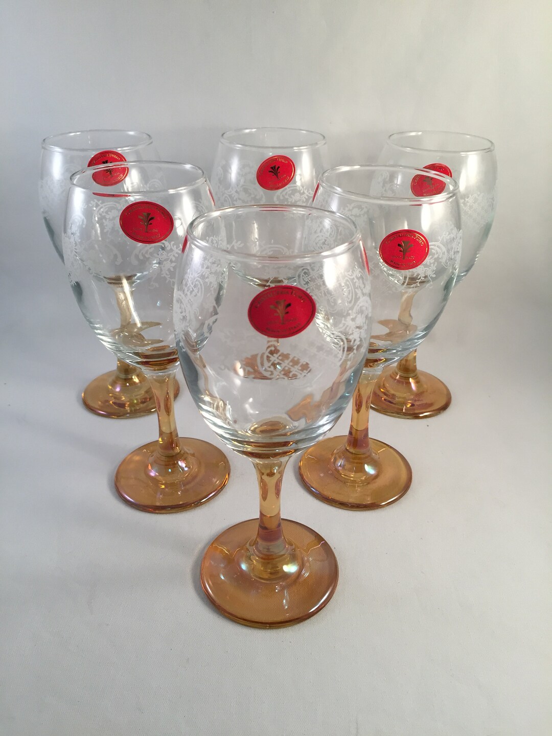New Set of 6 Cristalleria Fumo Hand Made Wine Glasses With - Etsy