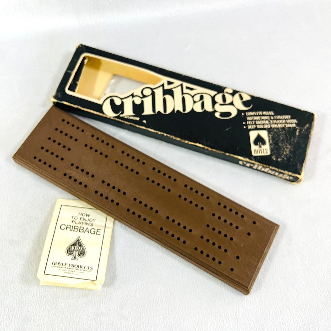 Vintage Hoyle Cribbage Board Game, Complete in Original Box With 2 ...