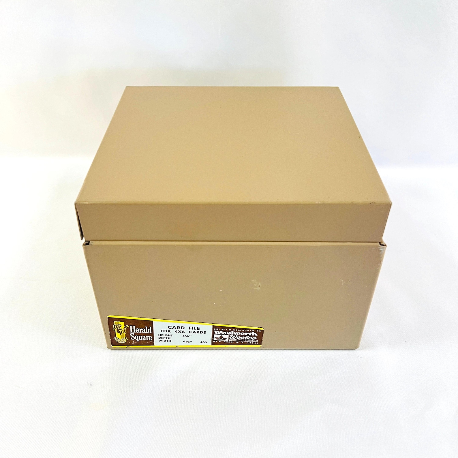 Vintage Harold Square Light Brown Metal Box, Recipe Box, Trinket Box ...